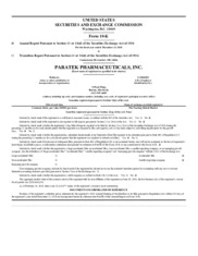 Paratek Pharmaceuticals Inc - AnnualReports.co.uk